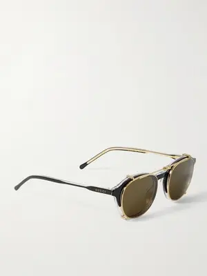 Gucci Round-frame Acetate And Gold-tone Sunglasses