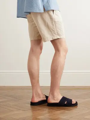 Mr P. Straight-leg Cotton And Linen-blend Drawstring Shorts