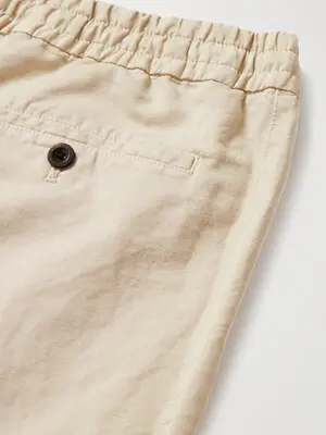 Mr P. Straight-leg Cotton And Linen-blend Drawstring Shorts