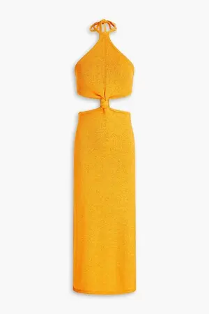 Cult Gaia Cameron Cutout Cotton-Blend Midi Dress Orange