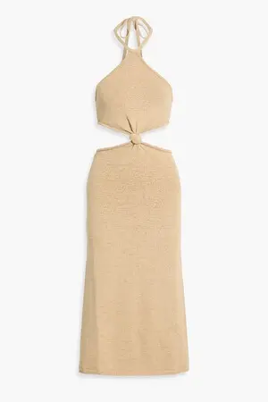 Cult Gaia Cameron Cutout Cotton-blend Midi Dress - Sand