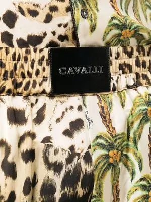 Roberto Cavalli Printed Wide-leg Shorts