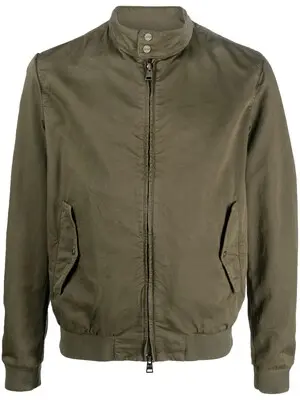 Herno Cotton-linen Bomber Jacket - Green