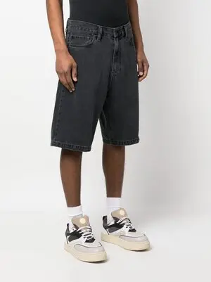 Carhartt Work In Progress Logo Denim Shorts - Black