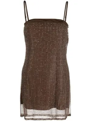 Alexander Wang Bead-embellished Mini Dress - Brown