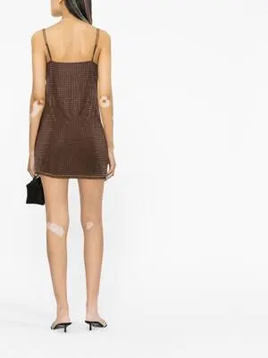 Alexander Wang Bead-embellished Mini Dress - Brown