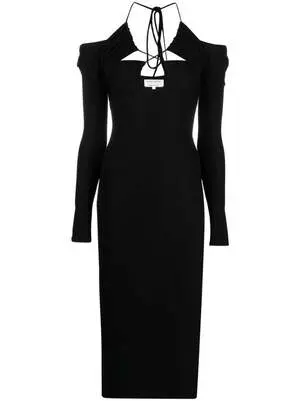 LAMA JOUNI V-neck Tie-fastening Dress