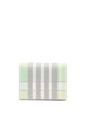 Thom Browne Check-print Bifold Wallet - Green