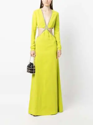 Elie Saab Crystal-embellished Cut-out Dress