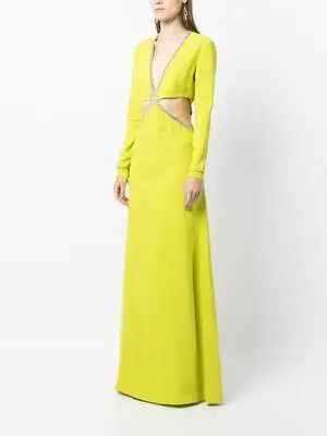Elie Saab Crystal-embellished Cut-out Dress