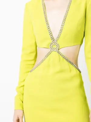 Elie Saab Crystal-embellished Cut-out Dress