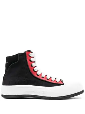 Alexander McQueen Tread Slick Lace-up Sneakers - Black