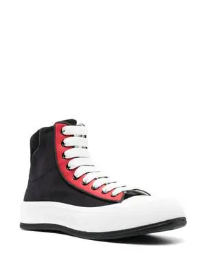 Alexander McQueen Tread Slick Lace-up Sneakers - Black