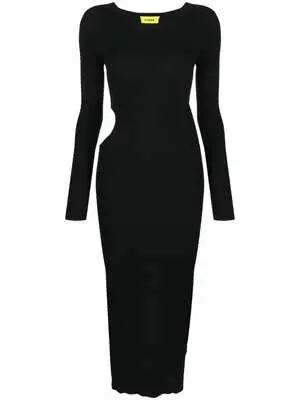 AERON Cut-out Rib-knit Maxi Dress