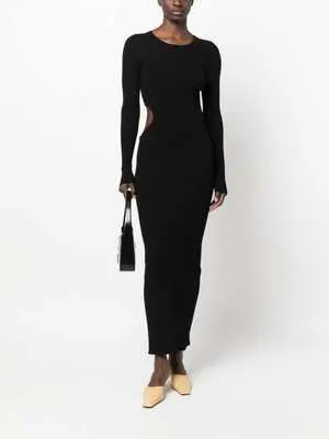 AERON Cut-out Rib-knit Maxi Dress