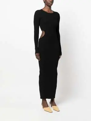 AERON Cut-out Rib-knit Maxi Dress