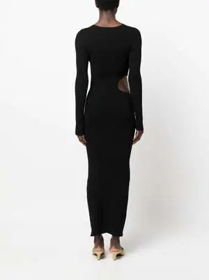 AERON Cut-out Rib-knit Maxi Dress