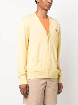 Maison Kitsuné Fox Head Patch Cardigan - Yellow