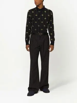 Dolce & Gabbana Logo-jacquard Long-sleeve Polo Shirt