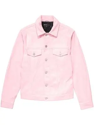 PURPLE BRAND Leather Trucker Jacket - Pink