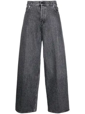 HAIKURE Bethany Rhinestone-embellished Wide-leg Jeans