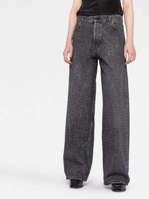 HAIKURE Bethany Rhinestone-embellished Wide-leg Jeans