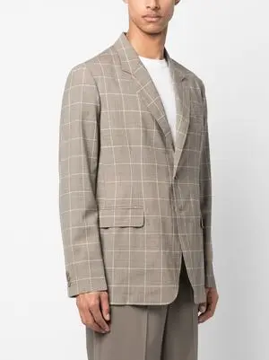 ÉTUDES STUDIO Windowpane-print Single-breasted Blazer