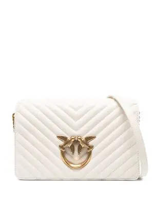 Pinko Love Click Quilted Shoulder Bag - Neutrals