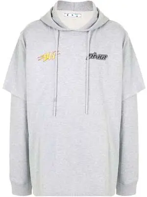 Off-White Cotton Hoodie - Grey