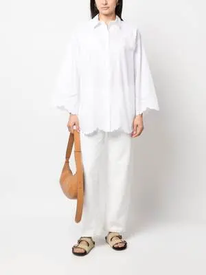 TWINSET Scalloped-edge Poplin Shirt