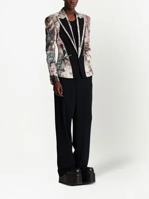 Balmain Abstract-print Linen Blazer