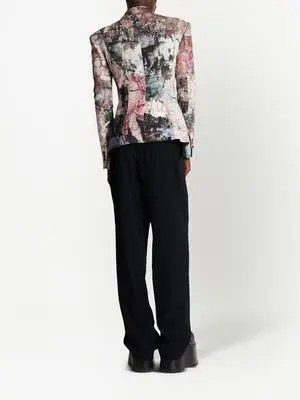 Balmain Abstract-print Linen Blazer