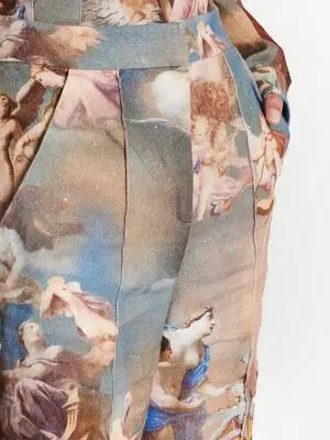 Balmain High-waisted Sky-print Shorts