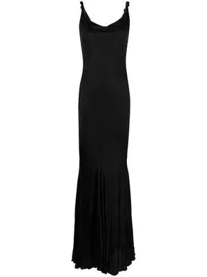 Blumarine Knot-detail Satin Gown