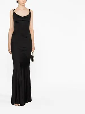 Blumarine Knot-detail Satin Gown