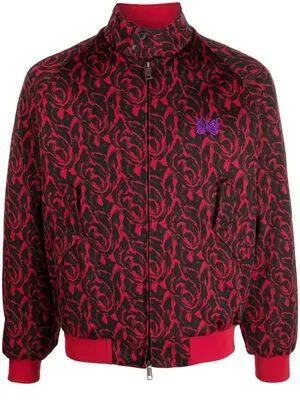 BARACUTA Graphic-pattern Jacket - Red