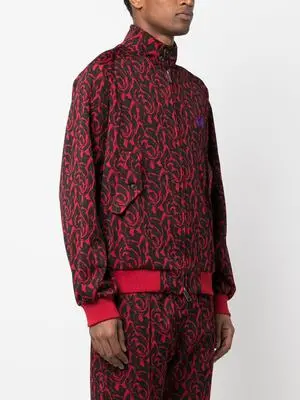 BARACUTA Graphic-pattern Jacket - Red