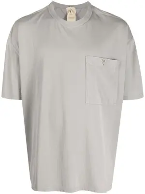 TEN C Logo-patch Crew-neck T-shirt - Grey