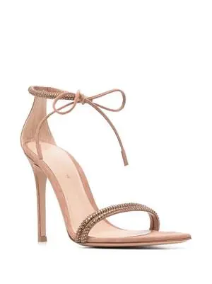 GIANVITO ROSSI Montecarlo 105mm Suede Sandals - Neutrals
