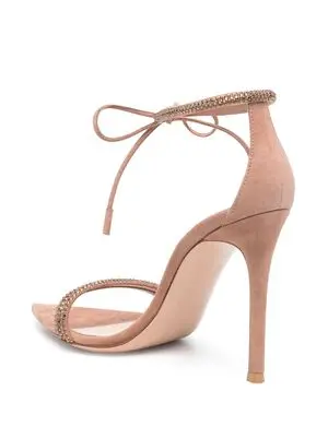 GIANVITO ROSSI Montecarlo 105mm Suede Sandals - Neutrals