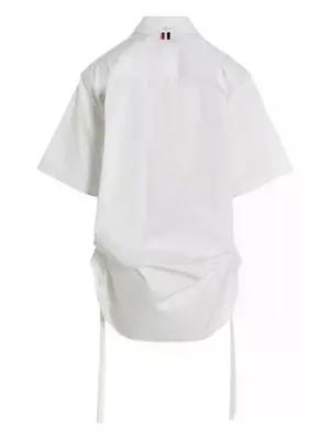 Thom Browne Heavy Poplin Gathered Shirt Dress - White