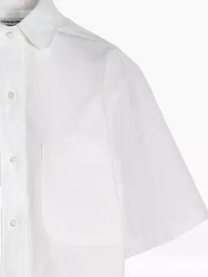 Thom Browne Heavy Poplin Gathered Shirt Dress - White