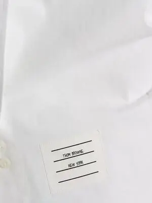 Thom Browne Heavy Poplin Gathered Shirt Dress - White