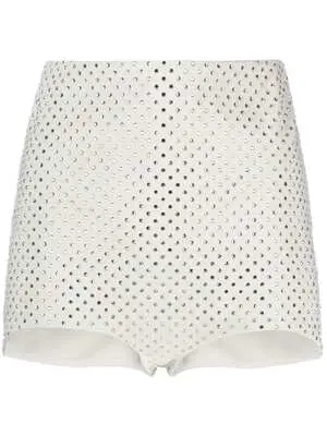 Philosophy Di Lorenzo Serafini Crystal-embellished Mini Shorts - Grey