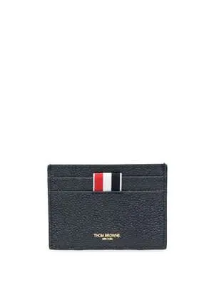 Thom Browne 4-bar Stripe Leather Cardholder - Black