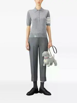 Thom Browne Wool 4-bar Relaxed Polo - Grey