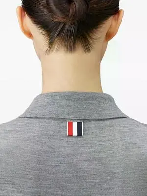 Thom Browne Wool 4-bar Relaxed Polo - Grey