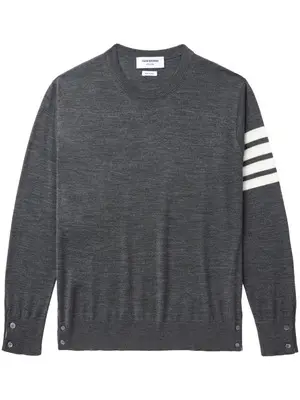 Thom Browne Fine Merino Wool 4-bar Pullover - Grey