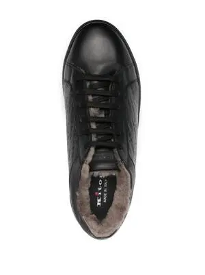 Kiton Logo-debossed Leather Sneakers