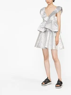 GANNI Jacquard Metallic Dress